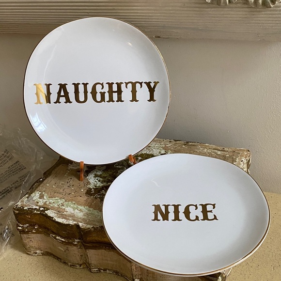 Pottery Barn | Holiday | Pottery Barn Emily Merritt Naughty Nice Plates ...